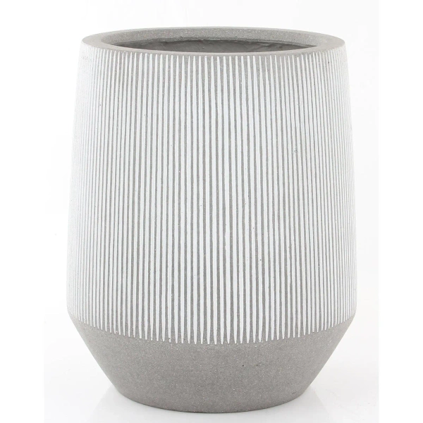 Wysoka donica kamienna szara w białe prążki Harith High L | www.hydroponika.pl